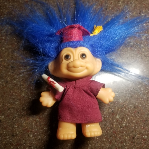 Russ | Toys | Russ Graduation Troll Blue Hair Burgundy Robe Excellent ...